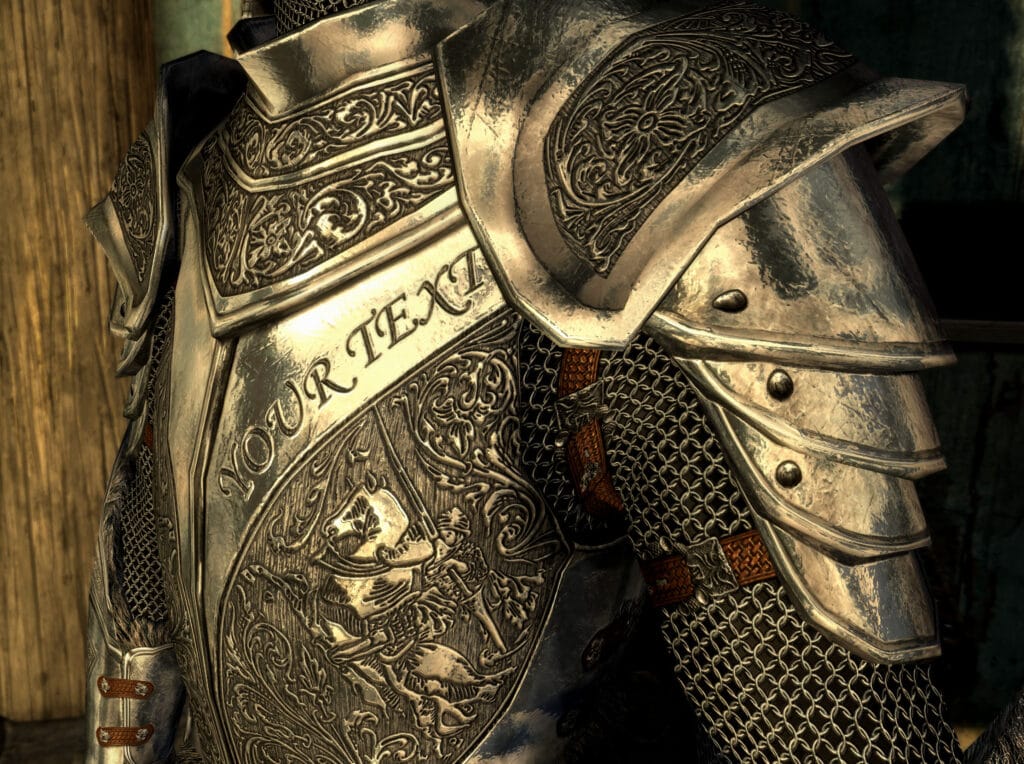 SPOA SKA Skyrim best armor with custom text